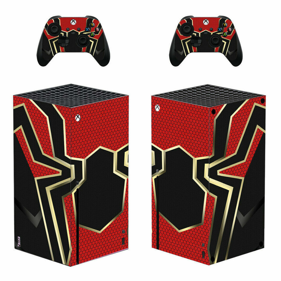 Xbox Series X Console Controllers Skins Vinyl Decals Iron Spiderman ...