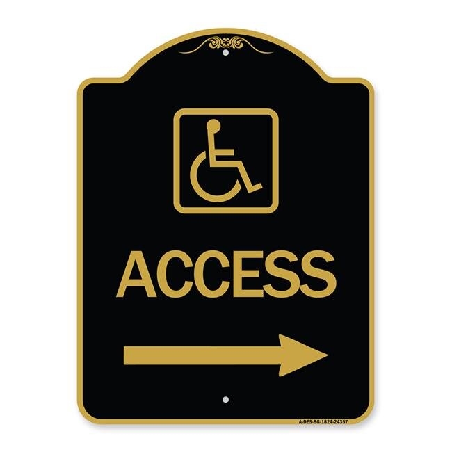 18 x 24 in. Designer Series Sign - Access with Updated Isa Symbol ...