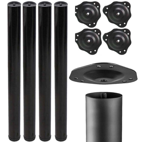 4 x 710mm Adjustable Black Breakfast Bar Worktop Support Table Leg 60mm ...
