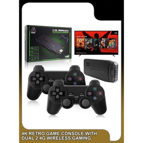 4K Retro Game Console Dual 2.4G With Wireless Gaming Joystick ...