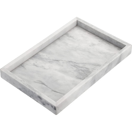 30x20cm Natural Marble Stone Storage Tray, Decorative Rectangular Slab ...