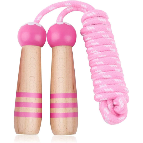 Skipping Rope Kids, Jump Rope for Children Wooden Handle and Woven ...