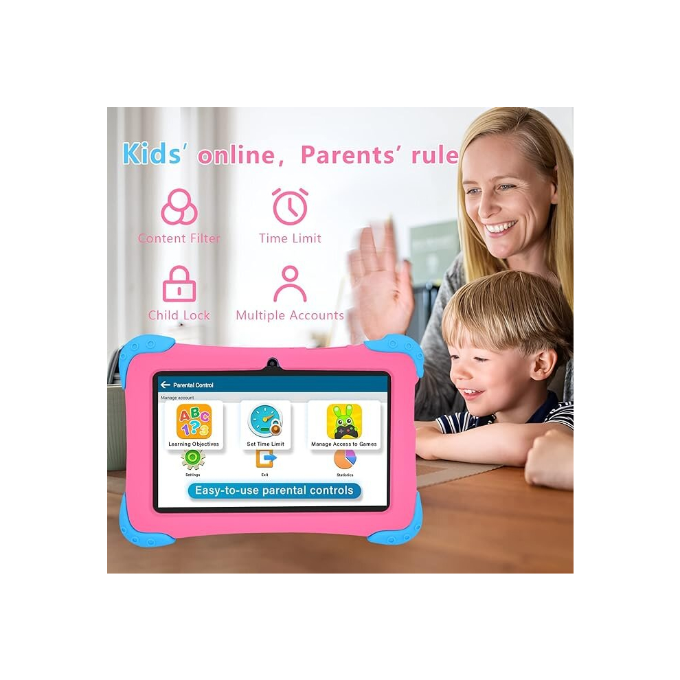 Kids Tablet 7 inch Android 12 Tablets for Kids, Parental Control, 2GB ...