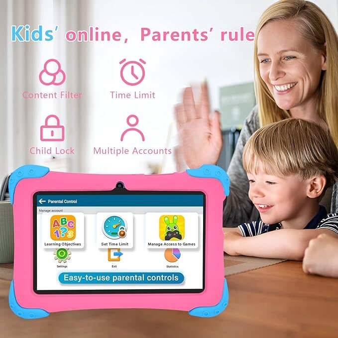 Kids Tablet 7 inch Android 12 Tablets for Kids, Parental Control, 2GB ...