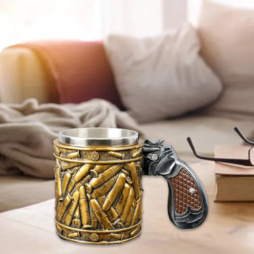 Gun-shaped Stainless Steel Western Revolver Bullet Gun Coffee Cup Beer ...