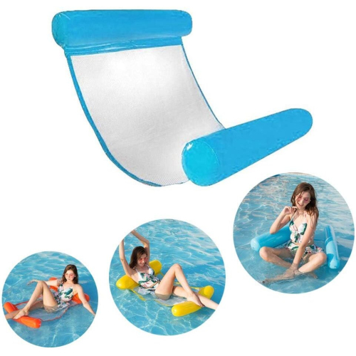 Inflatable Water Hammock Pool Mattress Summer Lounger with Buoy Pool ...