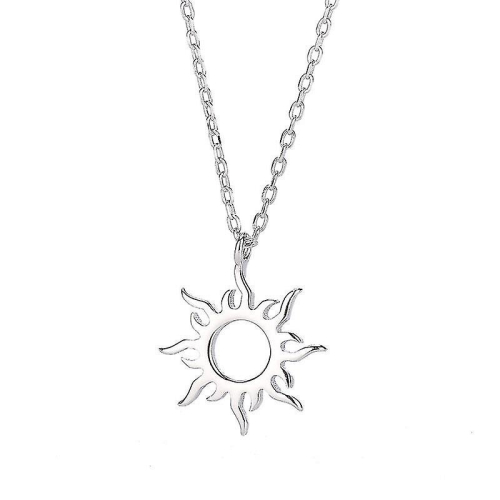 Sun Necklace Sterling Silver Sun Pendant With 22+2 Stainless Steel ...