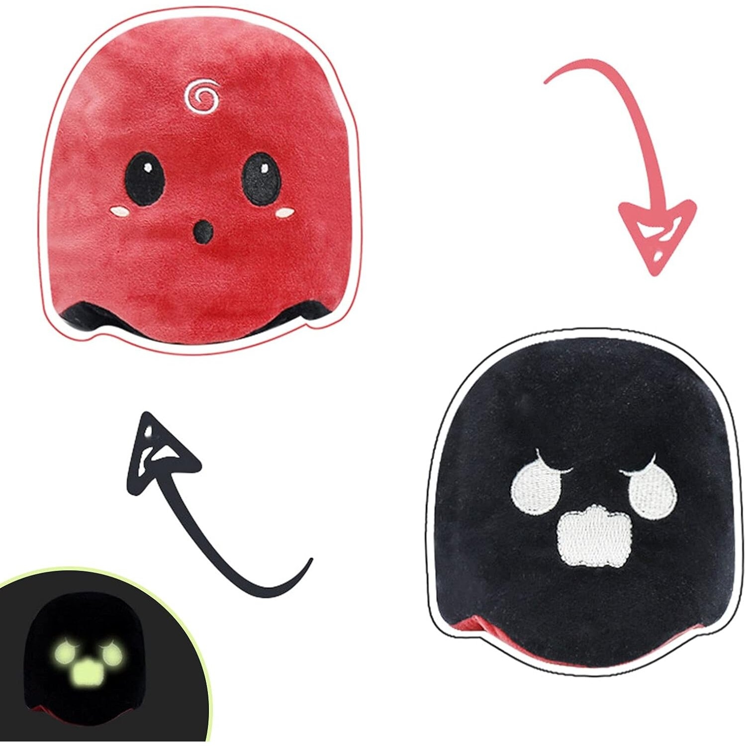 Reversible Plush Cute Plushies Soft Toys Reversible Halloween Ghost ...