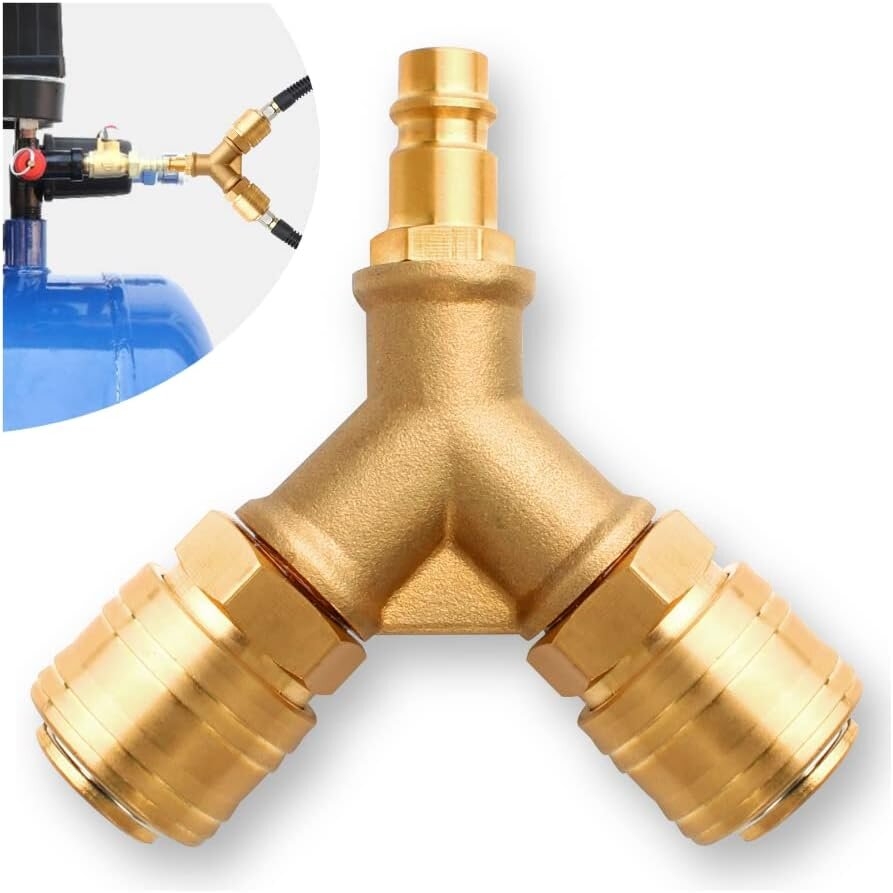 Airline Hose Connectors, 1/4" BSP Air Line Fittings 3 Way Quick Release ...