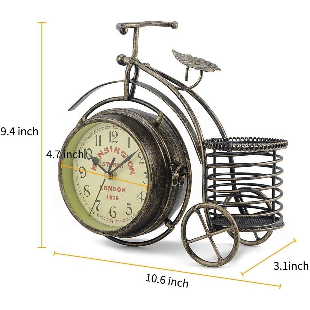 Classic Retro Desk Clock Table Clock Silent Non-ticking Quiet Vintage ...