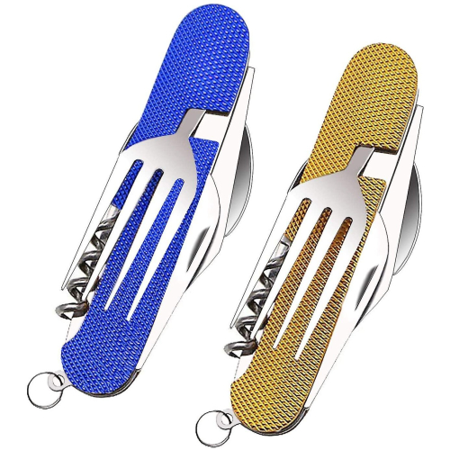 6 In 1 Stainless Steel Folding Cutlery Set(2 Pieces),folding Cutlery ... 6 In 1 Stainless Steel Folding Cutlery Set(2 Pieces),folding Cutlery ...