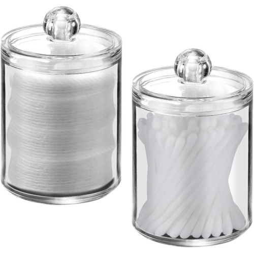 Round cotton swab storage box transparent storage tank cotton ball ...