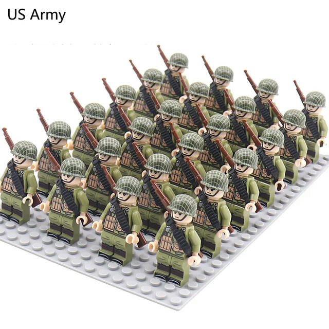 (D263) WW2 24pcs/Lot Military Soldiers Building Blocks Set Weapons ...