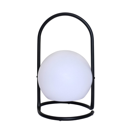 MinSun Contemporary Black Metal Wire Lantern Frame Table Lamp with a ...