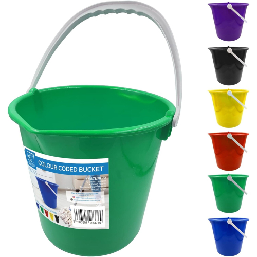Plastic Bucket with Handle Blue 7.5L Storage Bin Water Container Waste ...