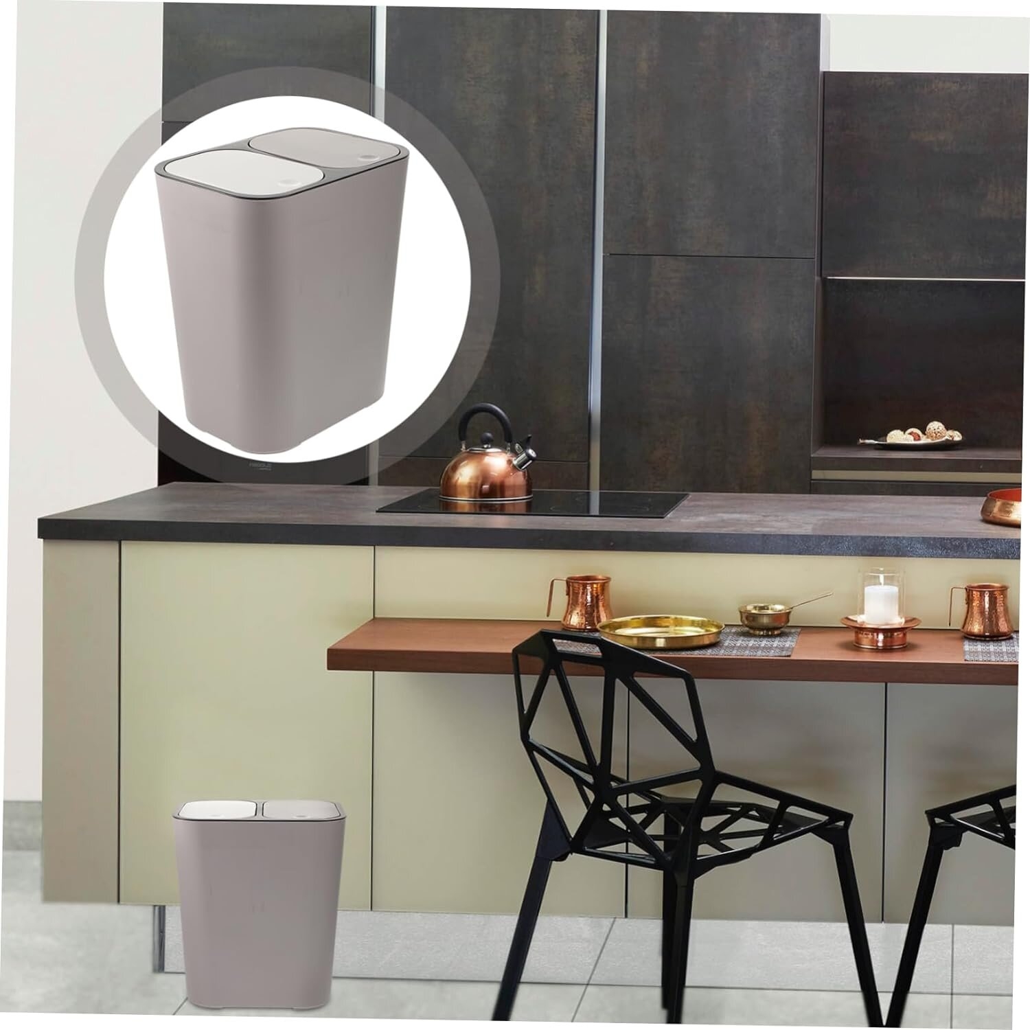 Sorting Trash can Trash Bucket Bins with lids Double Trash can Restroom ...