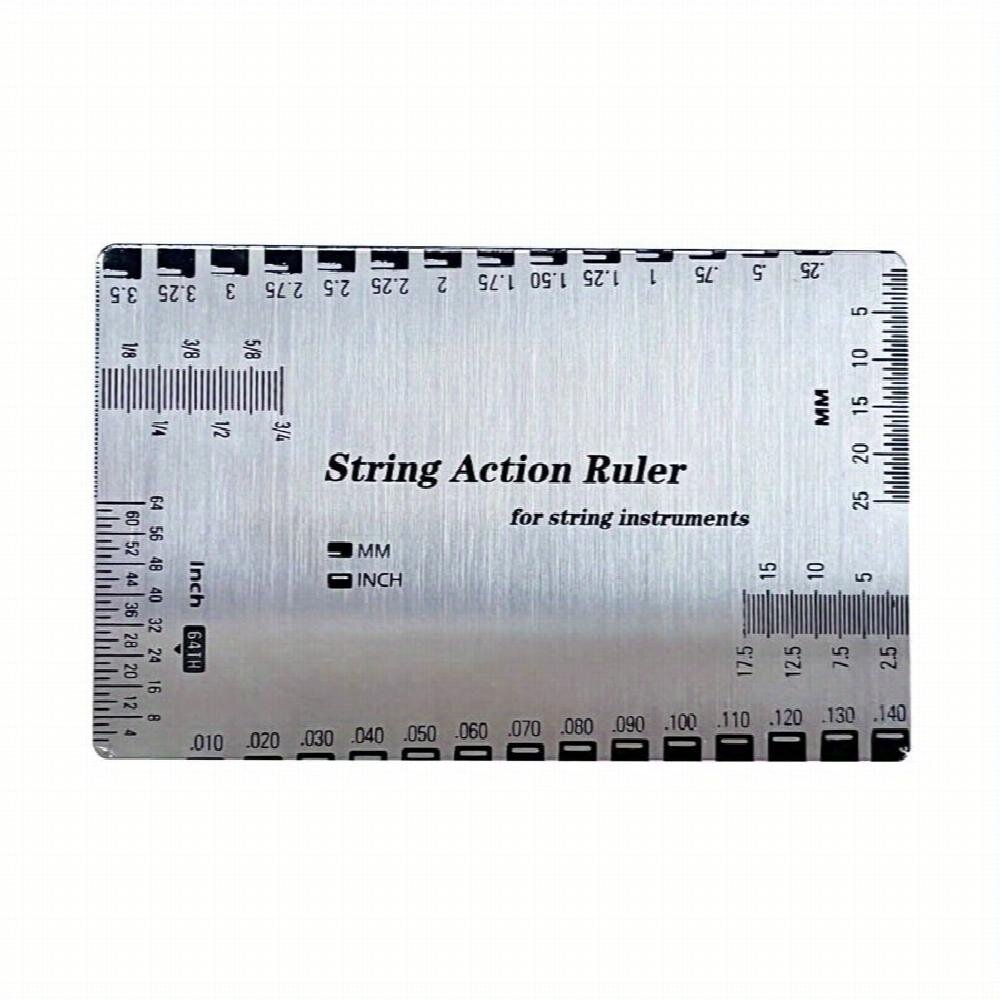 Guitar & Bass Action Ruler Stainless Steel String Gauge Measurement ...