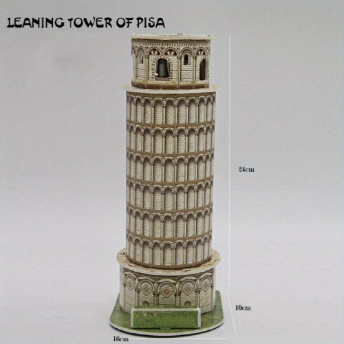 DIY Paper 3D Jigsaw Tower Puzzle Toys Building Eiffel Tower Leaning ...