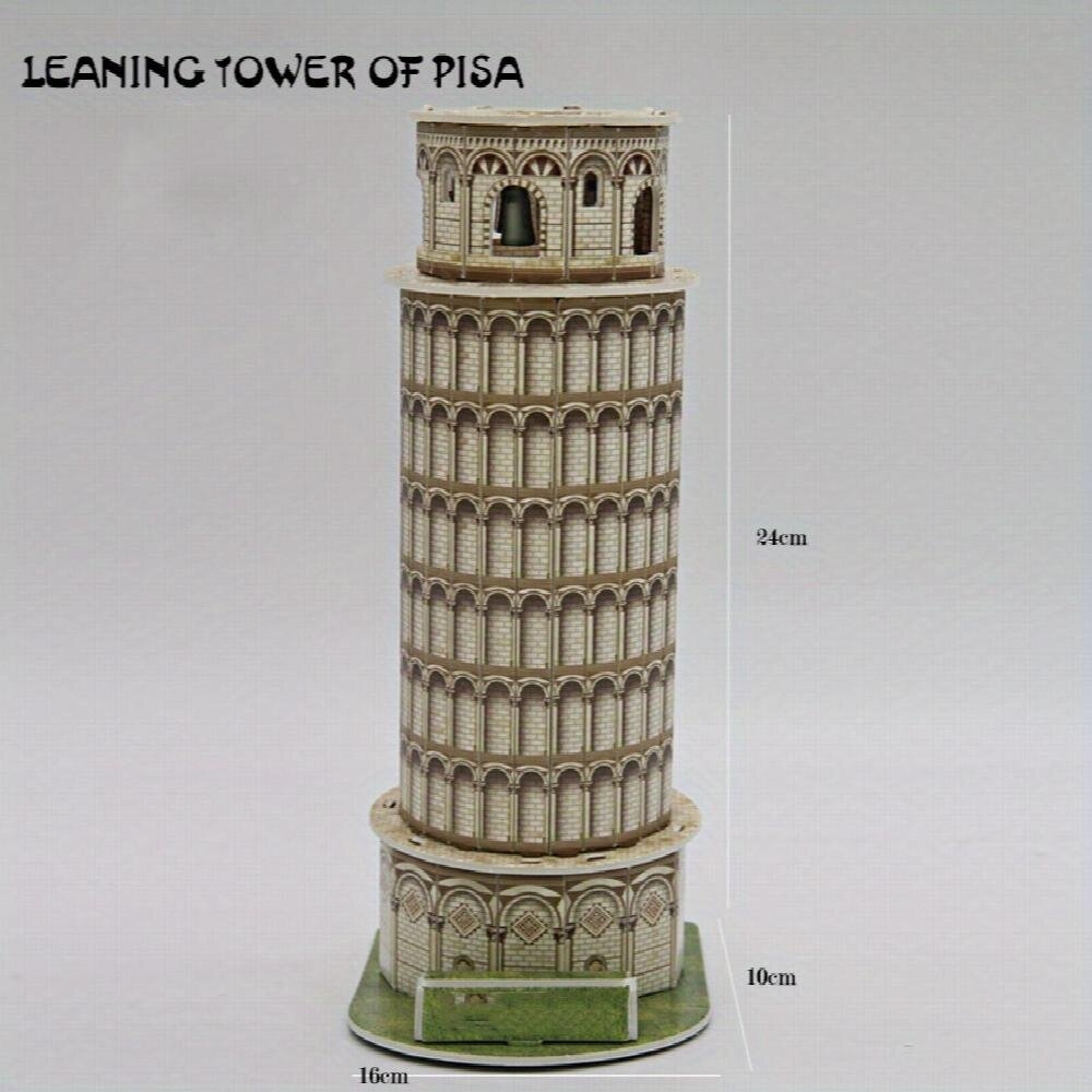 DIY Paper 3D Jigsaw Tower Puzzle Toys Building Eiffel Tower Leaning ...