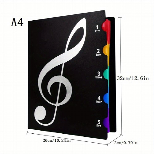 A4 Piano Music Folder with 20 Colorful Pages 40 Sides Perfect Gift for ...