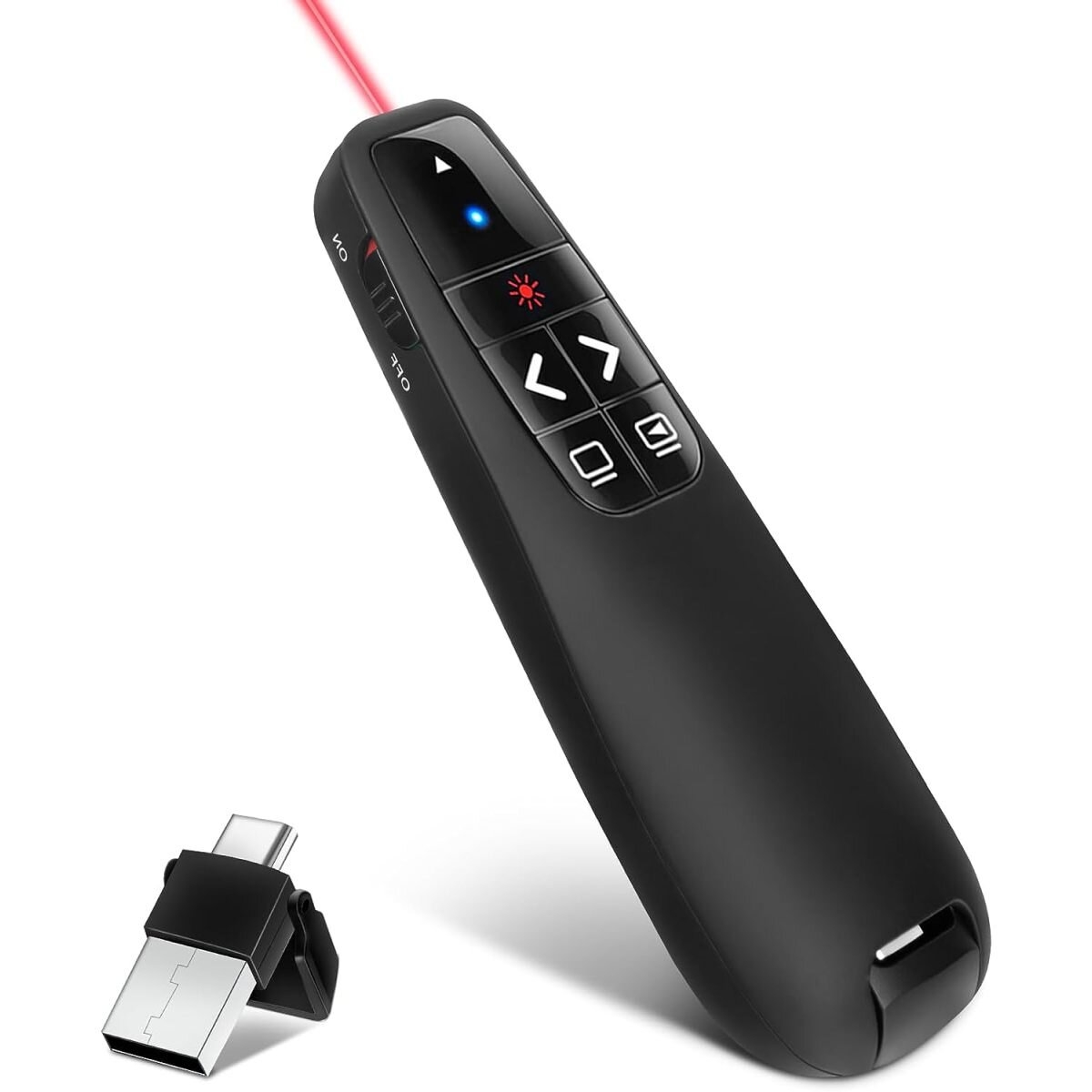 Wireless Presenter PowerPoint Mouse Clicker Laser Pointer Presentation ...