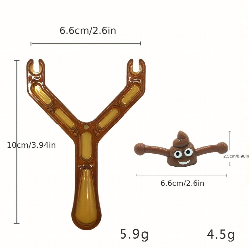 6pcs Poop Slingshot Toy Funny Catapult Poo Slingshot Toy For Stress ...