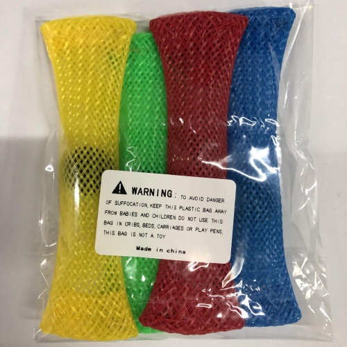 4Pcs Toys Braided Mesh Tubes Fidget Toys Mesh Tubes Marble Mesh ...