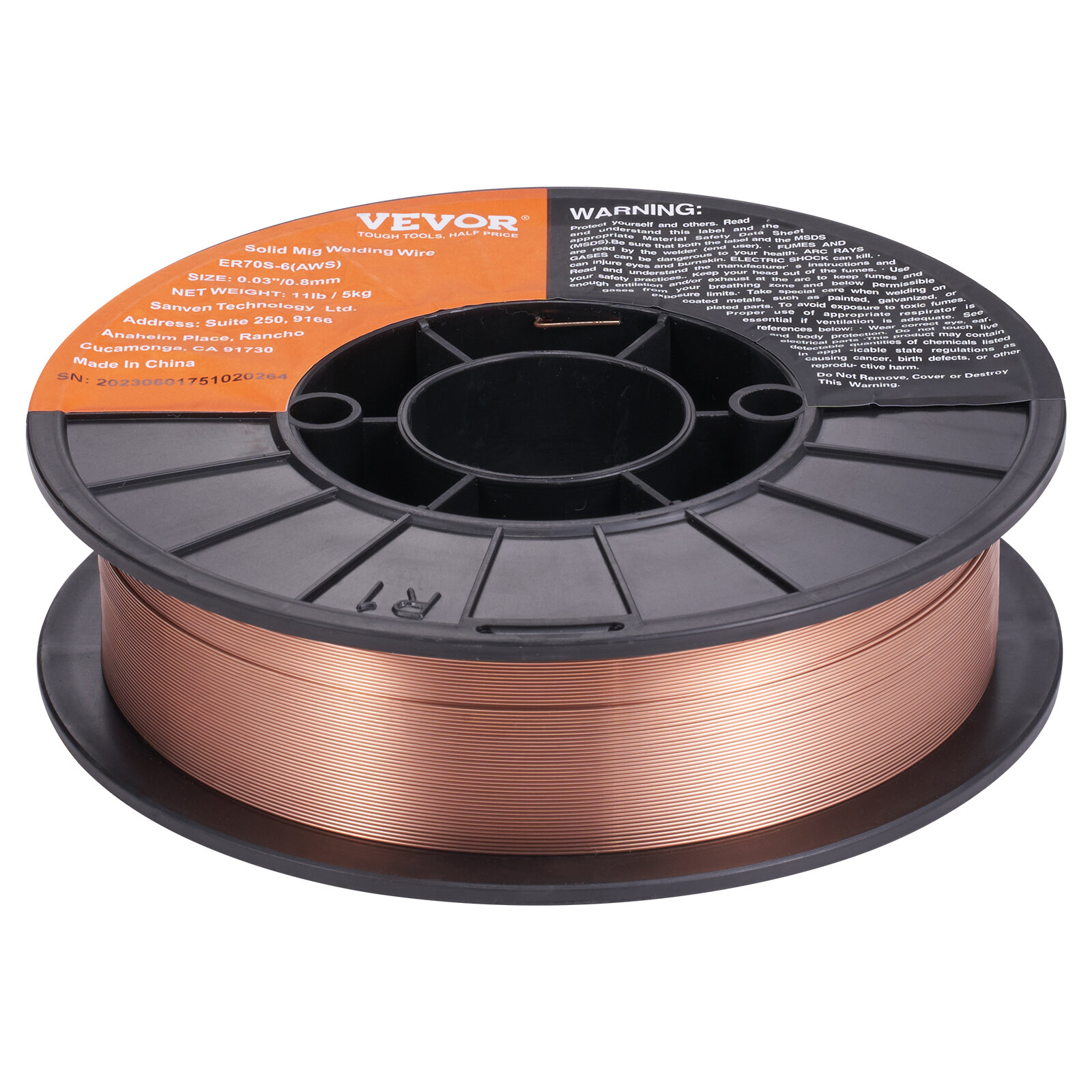VEVOR Solid MIG Welding Wire ER70S-6 0.03-inch 11LBS Mild Steel MIG ...