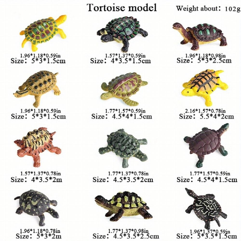 12pcs Realistic Sea Turtle Figurines Plastic Ocean Sea Animals Figures ...
