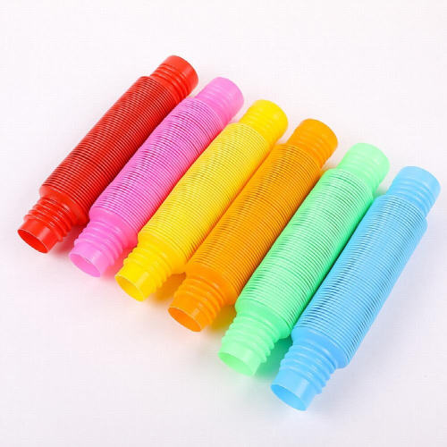 Pop Tube Sensory Stretch Plastic Tube Corrugated Diy Telescopic Tube ...