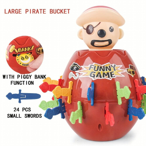 Childrens Pirate Barrel Prank Toy Piggy Bank Large Pirate Barrel Spoof ...