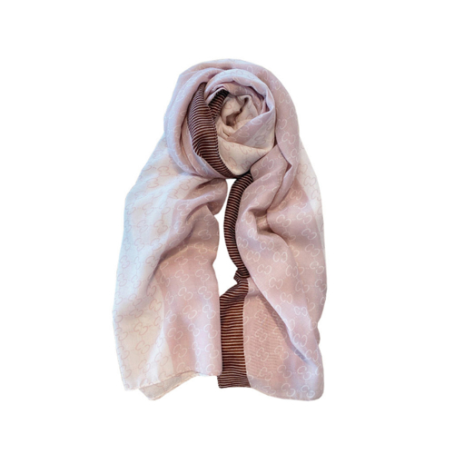 S65 180cm Pink Colorblock Letter Fiber Scarf Thin Air Conditioning ...
