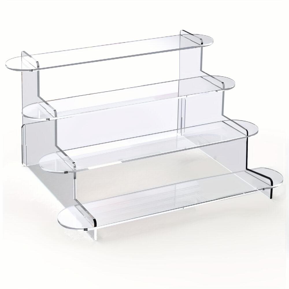 Acrylic Ladder Display Stand rounded Corners 4 Tiers Perfume Organizer ...