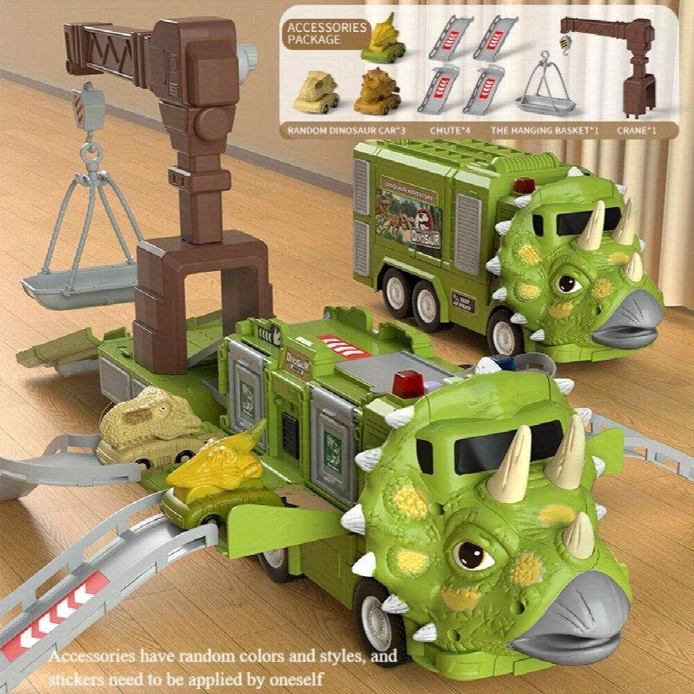 Childrens Dinosaur Engineering Car Deformation Toy Set Inertia Hanging ...