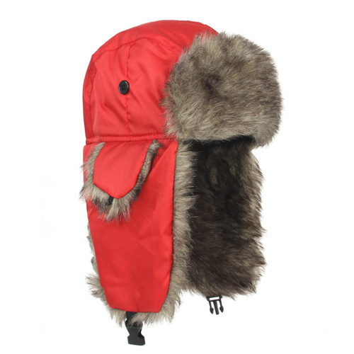 (Red) Men's Winter Trapper Aviator Trooper Earflap Warm Russian ...