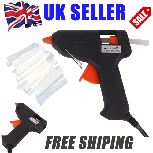 Trigger Electric Hot Melt Glue Gun&100 Glue Sticks For Adhesive Hobby ...