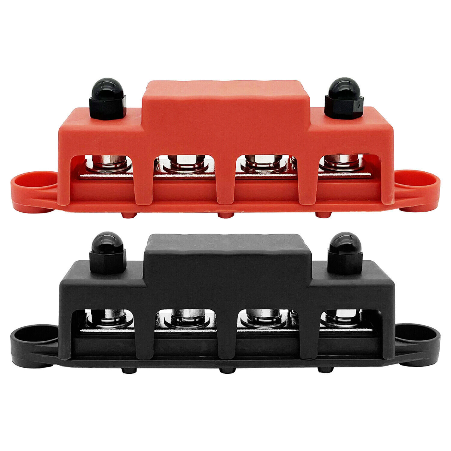 2Pcs Positive Negative Bus Bar Battery Power Distribution Block 4 x M8 Terminal on OnBuy