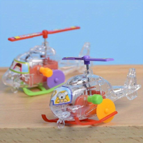 10pcs Cartoon Mini Helicopter Wind Up Airplane Aircraft Toys For ...