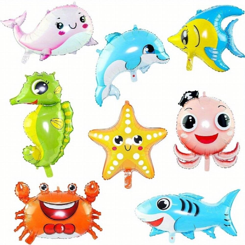 8pcs Large Ocean Animal Balloons 50 8 76 For Under The Sea Theme Party ...
