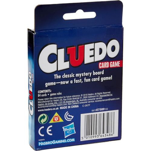 Cluedo Card Game for Up To 8 Years, Strategy Game for 3-4 Players A ...