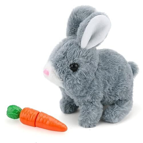 Gukasxi Interactive Rabbit Toy with Carrot, Plush Electronic Bunny with ...