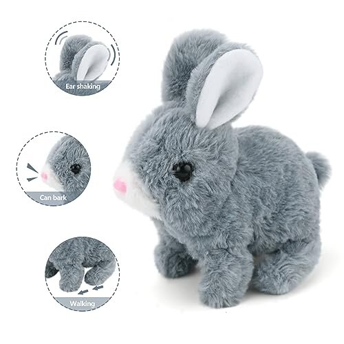 Gukasxi Interactive Rabbit Toy with Carrot, Plush Electronic Bunny with ...