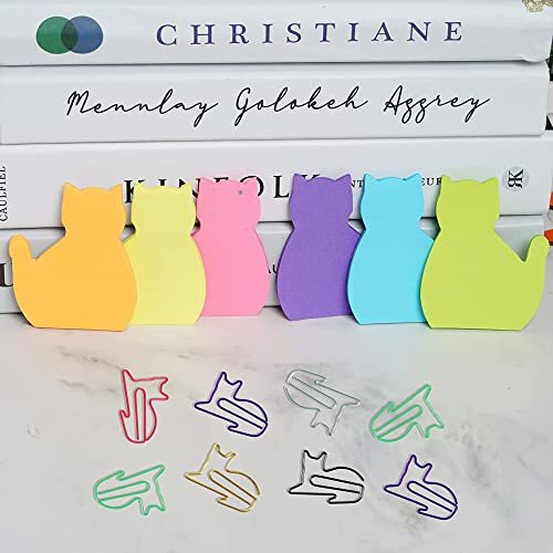 8 Pack Cat Sticky Notes, Novelty Cat Shaped Sticky Notes Cat Post It ...