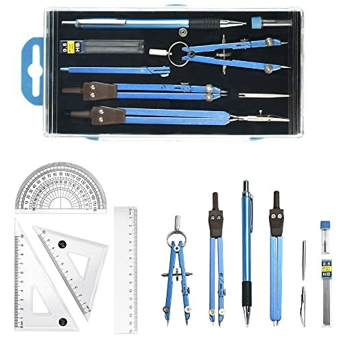 OTTYMO 13Pcs Professional Geometry Set Metal Compass Geometry Precision ...