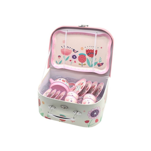 Little Girl Tea Party Set 15 Piece Pink Tea Party Set Metal Teapot ...