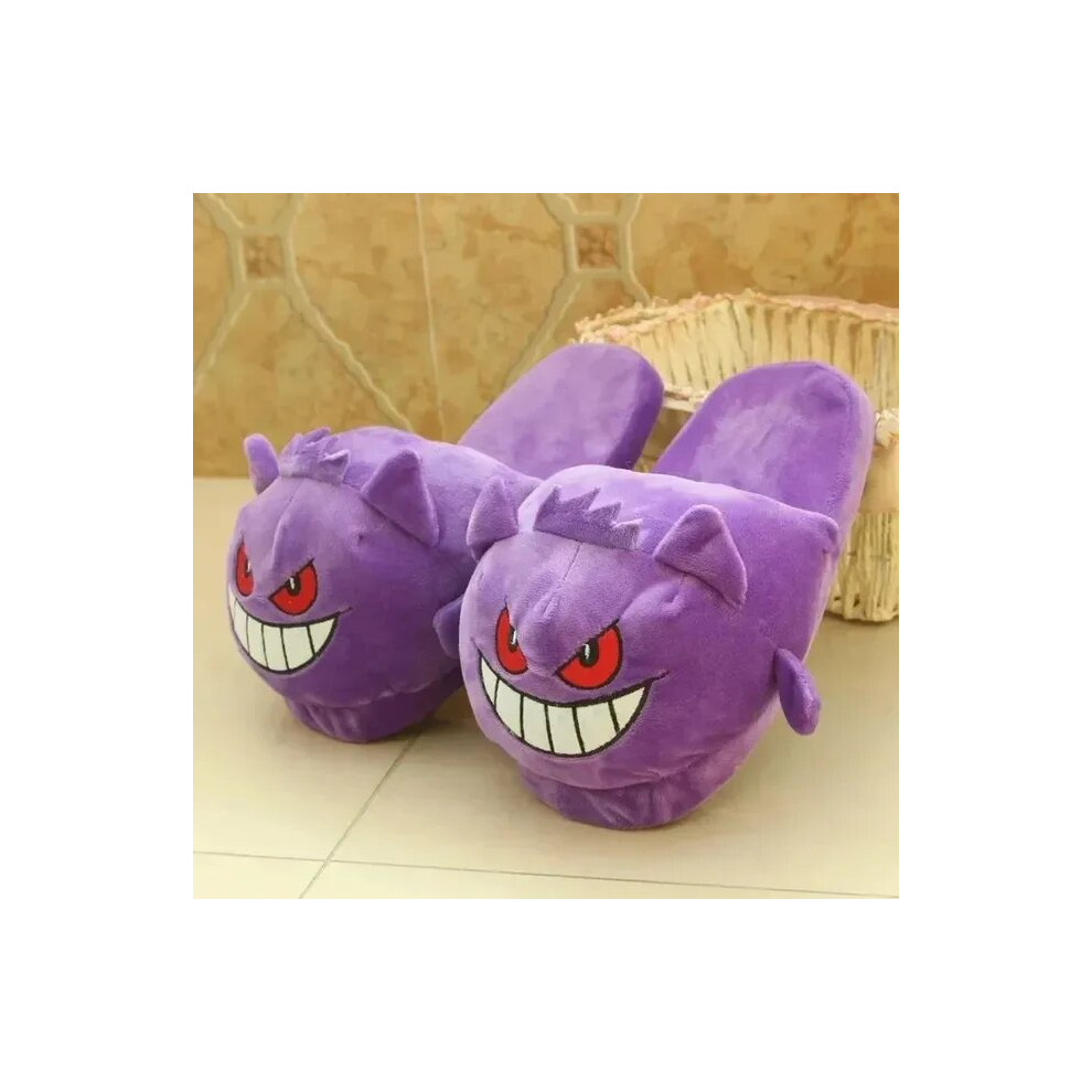 (Gengar 10, 40-44 shoe size) Pokemon Cotton Slippers Snorlax Pikachu ...