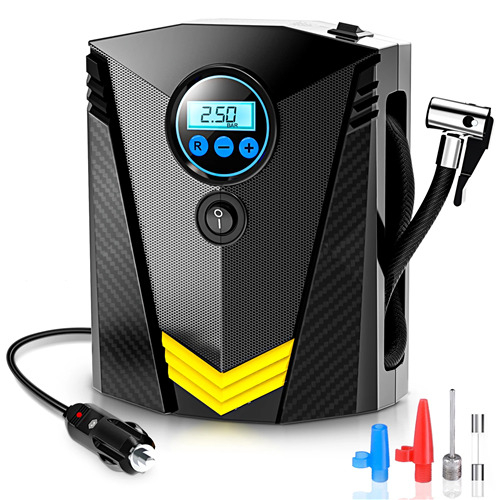Portable Air Compressor for Car, Auto Air Pump with LED Light Gauge 12V ...