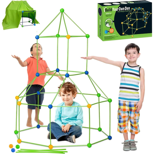 175-Piece Build Your Own Den Kit: Multicolor Creative Fort Builder for ...