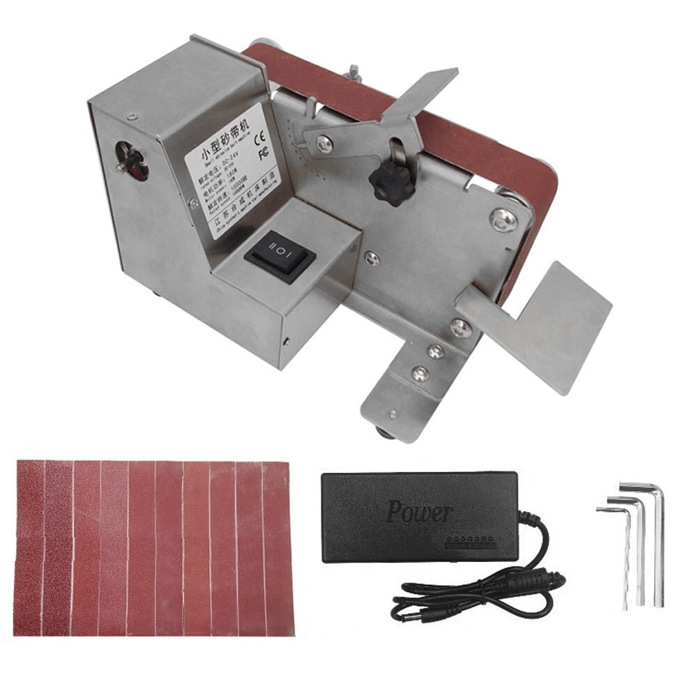 (US Plug) 180W Small Sanding Machine Belt Sander 7 Gear Speed ...