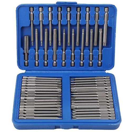 50Pc 75mm extra long reach bit set security screwdriver bits torx star hex spline brocas ...